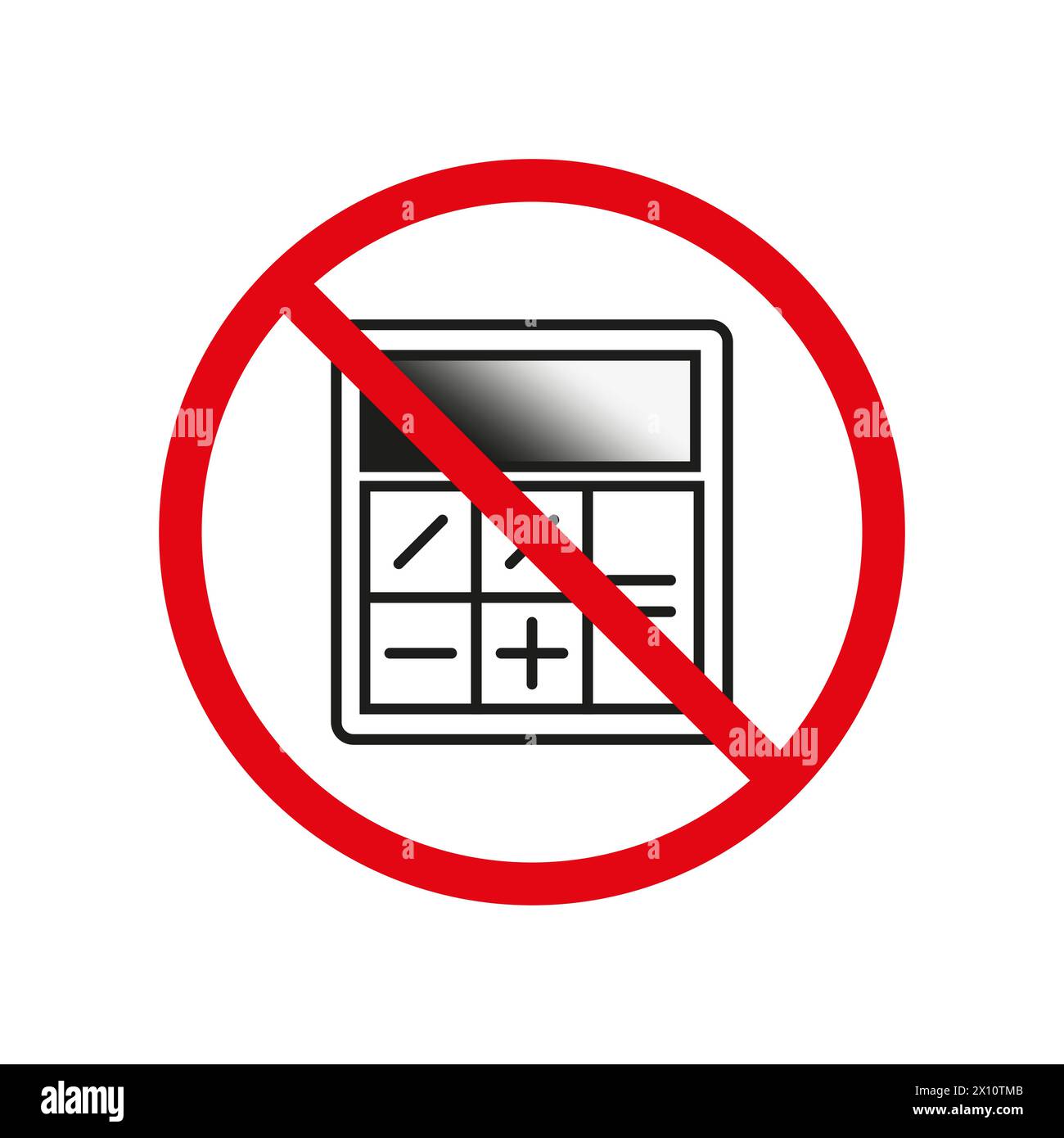 No calculator allowed sign. Mathematical operations prohibition ...