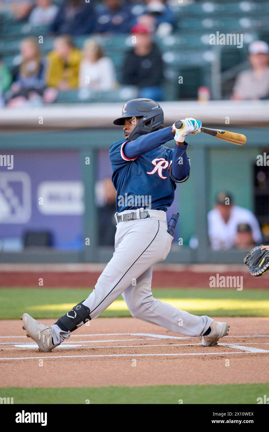 Ryan Bliss (1) of the Tacoma Rainiers at bat against the Salt Lake Bees ...