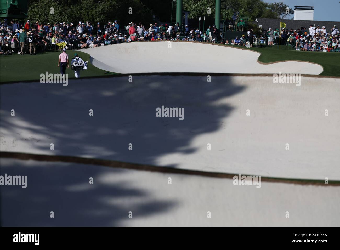 A general view of the 18th hole green during the day 2 of the 2024 ...