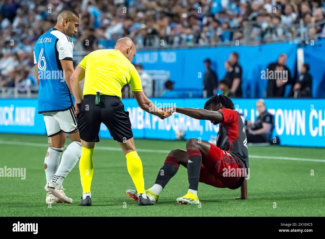 Charlotte, Nc, USA. 13th Apr, 2024. Toronto FC Forward DEANDRE KERR ...