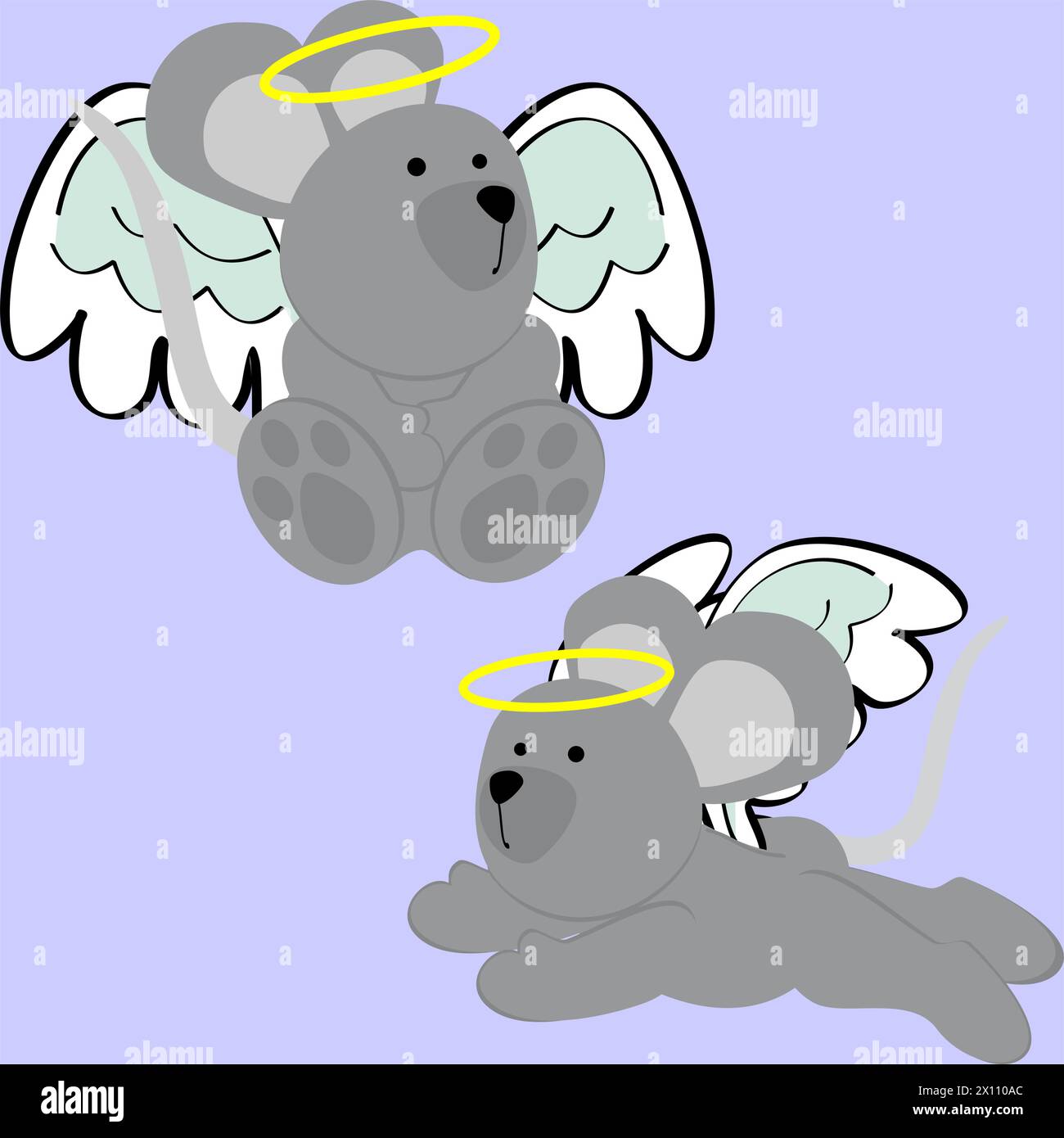 little angel animal cherub cartoon pack collection in vector format ...
