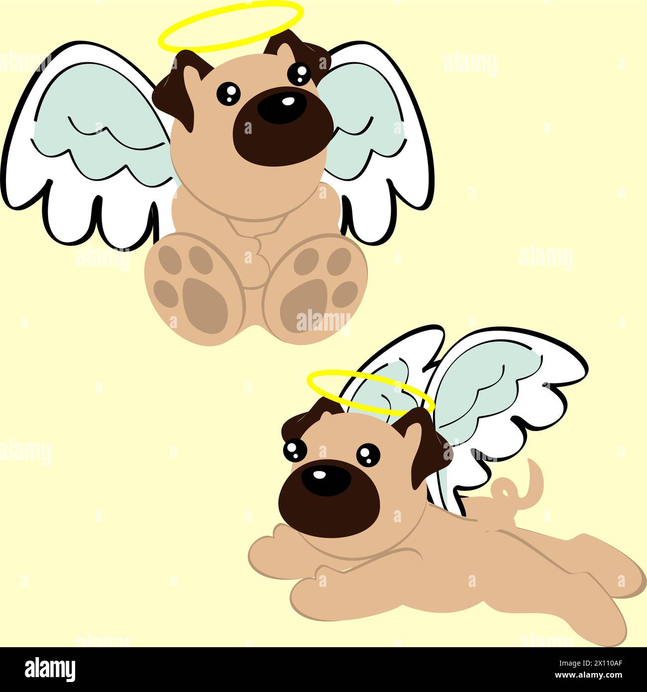 little angel animal cherub cartoon pack collection in vector format ...