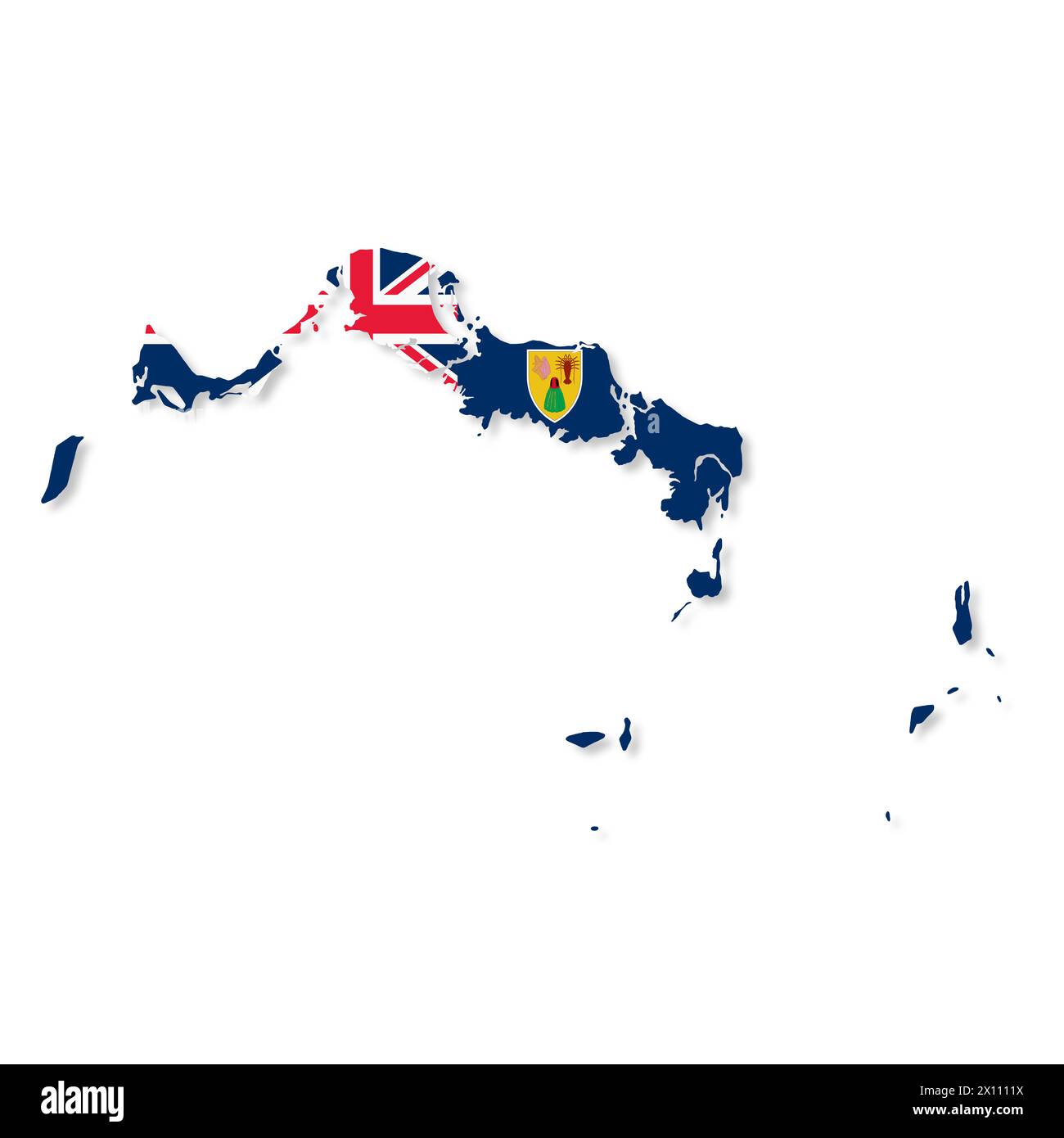 Turks and Caicos Islands flag map Stock Photo - Alamy