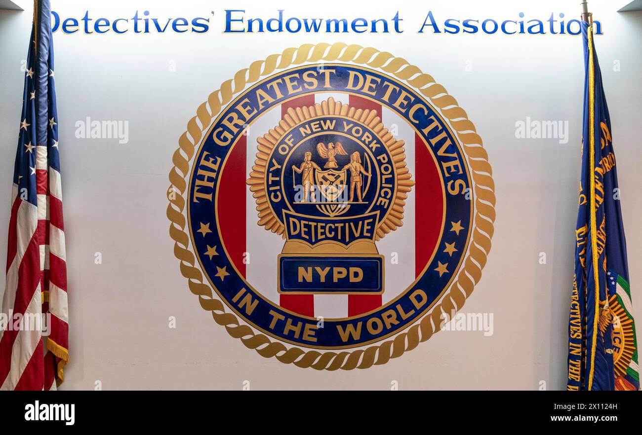 New York, New York, USA. 14th Apr, 2024. DEA logo seen on the wall as ...