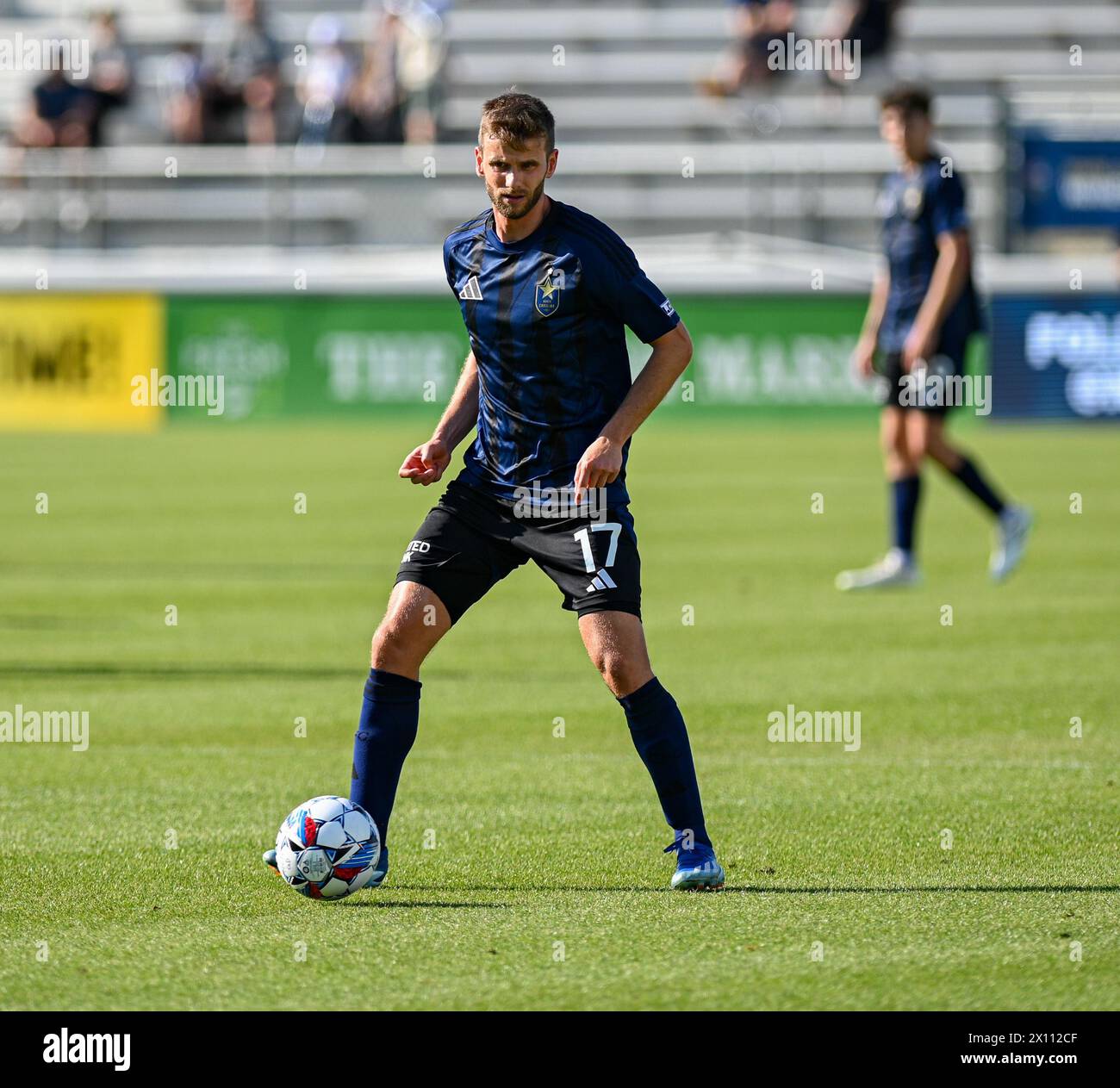 Cary, North Carolina, USA. 14th Apr, 2024. North Carolina FC midfielder ...