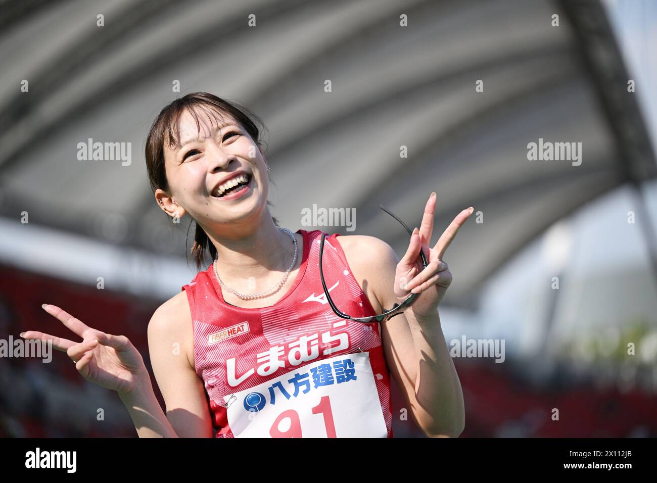 Kumamoto, Japan. Credit: MATSUO. 13th Apr, 2024. Momoa Yamada Athletics : The 32nd Kanaguri ...