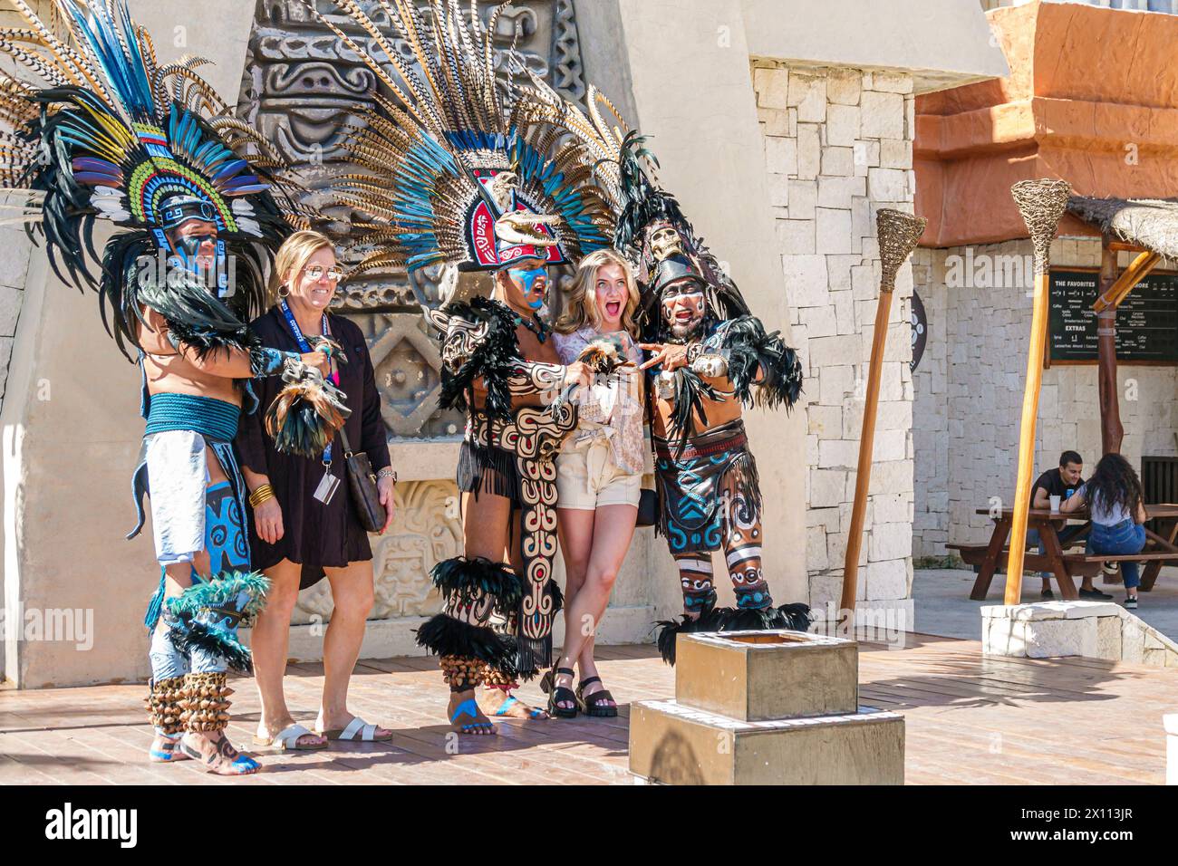 Man woman mayan regalia outfits costumes hi-res stock photography and ...