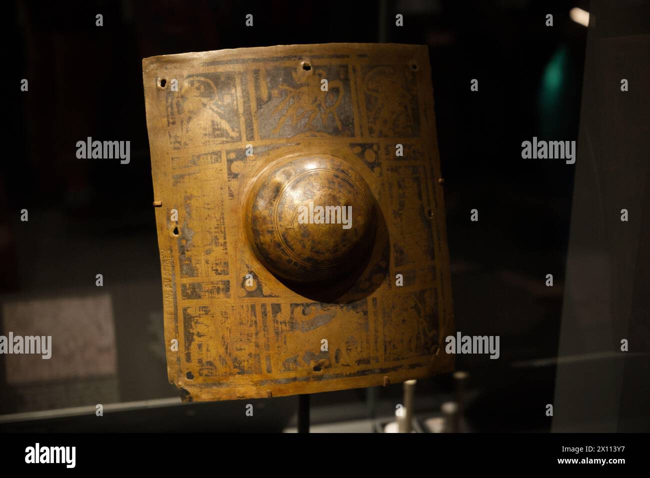 central boss of a Scutum, Metal, River Tyne, England, Early AD 100s ...