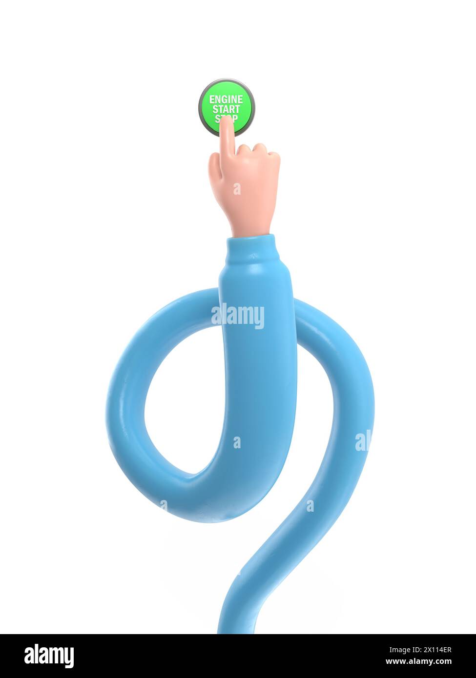 Engine starting and stopping system. Engine start. The person presses ...