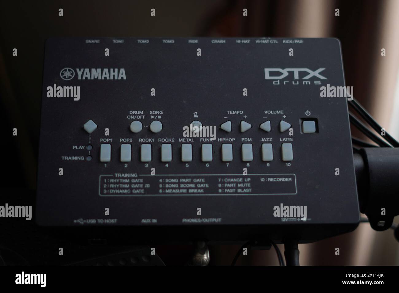 Yamaha electric drum dtx series module with blurred background Stock ...