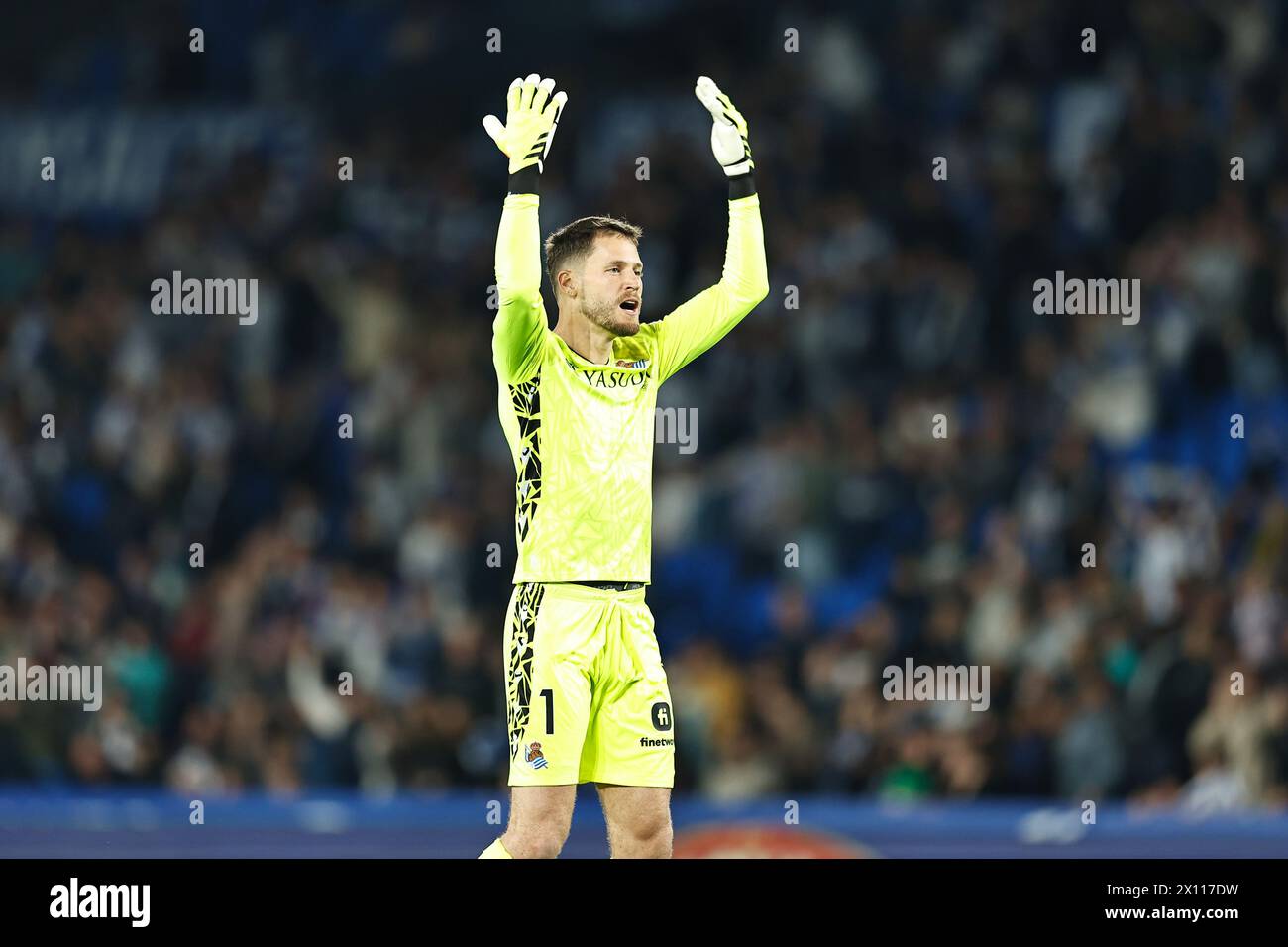 San Sebastian, Spain. 14th Apr, 2024. Alex Remiro (Sociedad) Football ...