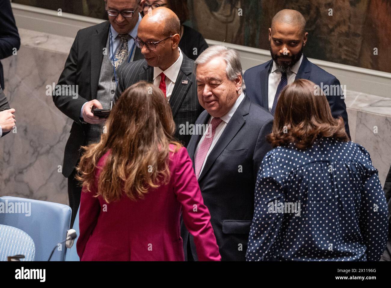 Secretary-General Antonio Guterres and Ambassador Vanessa Frazier of ...