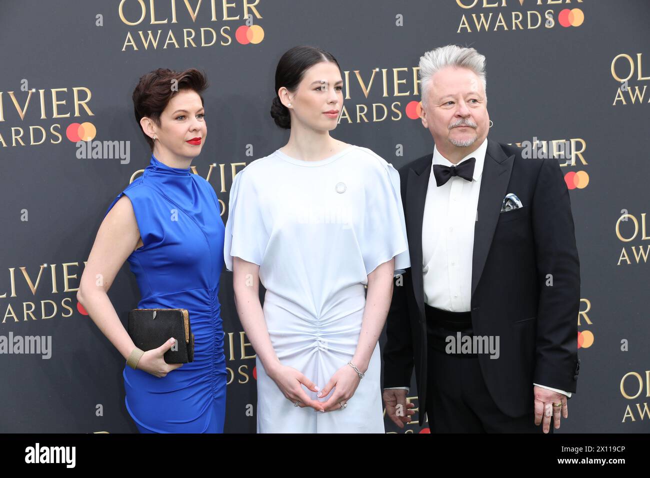 Nicolai Kaliada and Natalia Kaliada attend Olivier Awards 2024 with Mastercard at Royal Albert ...