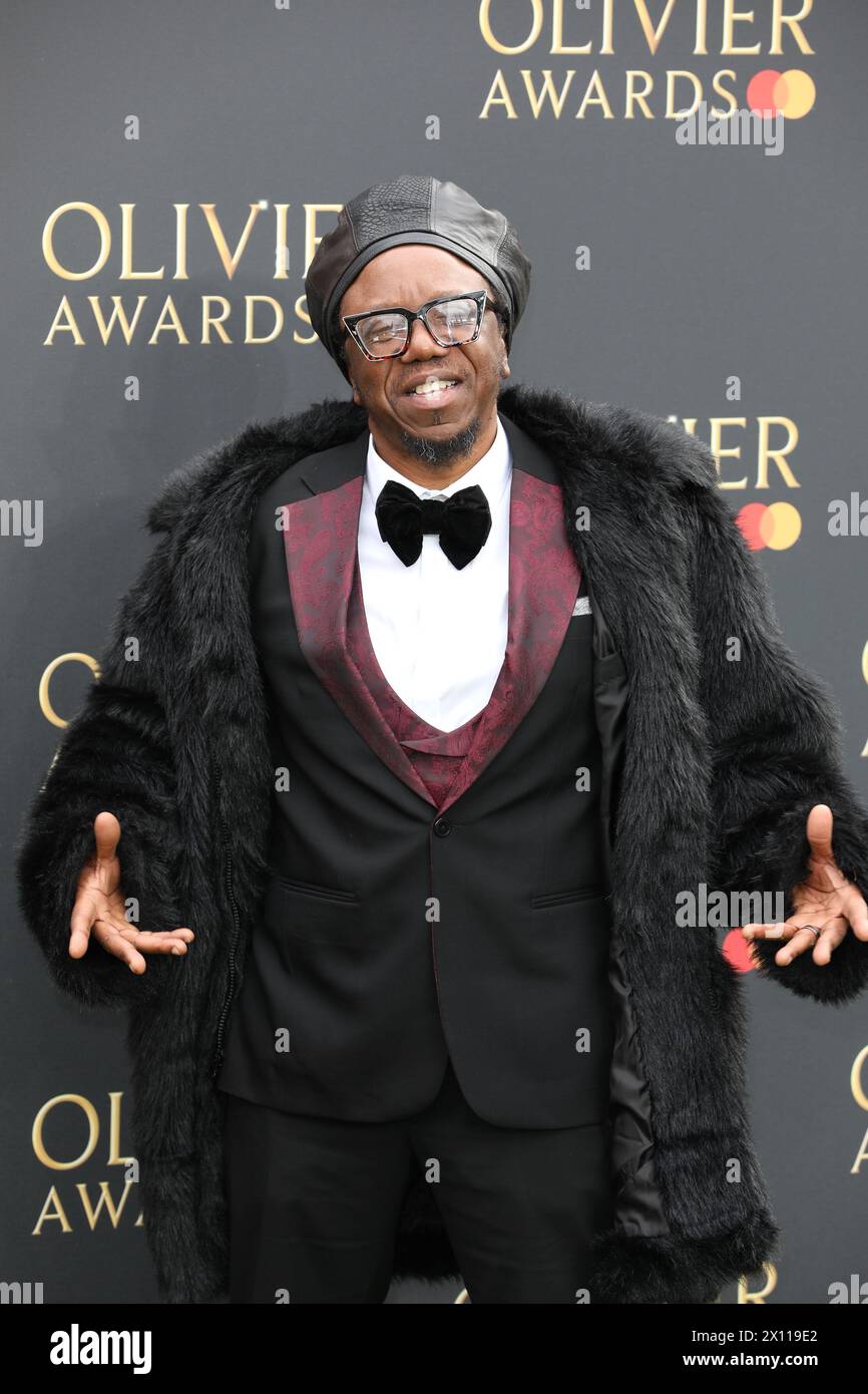 Jonzi D attends Olivier Awards 2024 with Mastercard at Royal Albert ...