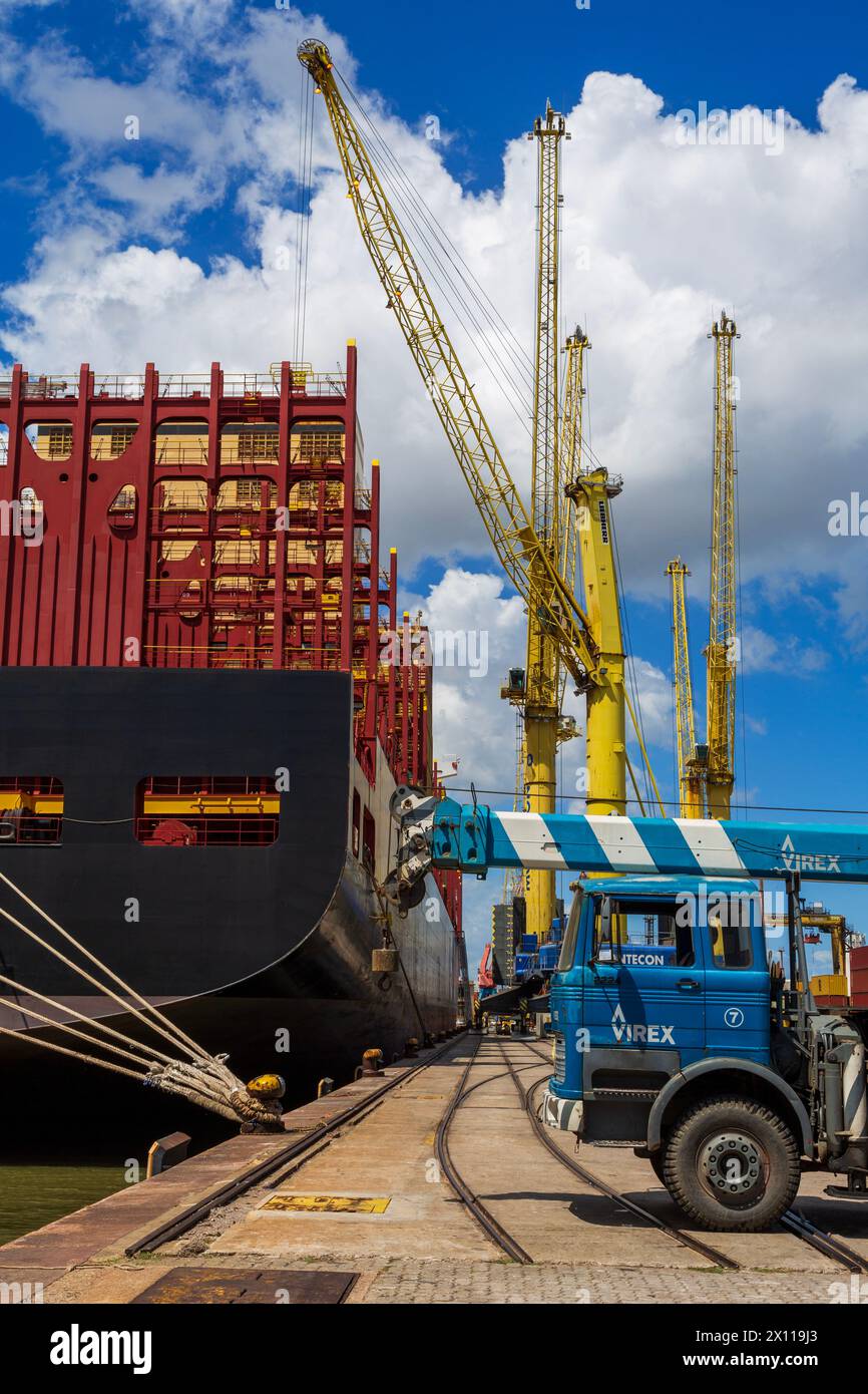 Container ship MSC Carole, Port of Montevideo, Uruguay, South America ...