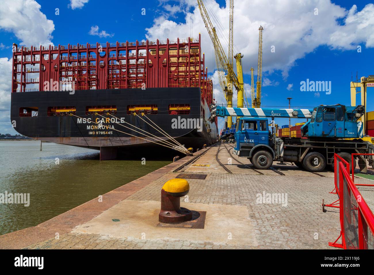 Container ship MSC Carole, Port of Montevideo, Uruguay, South America ...