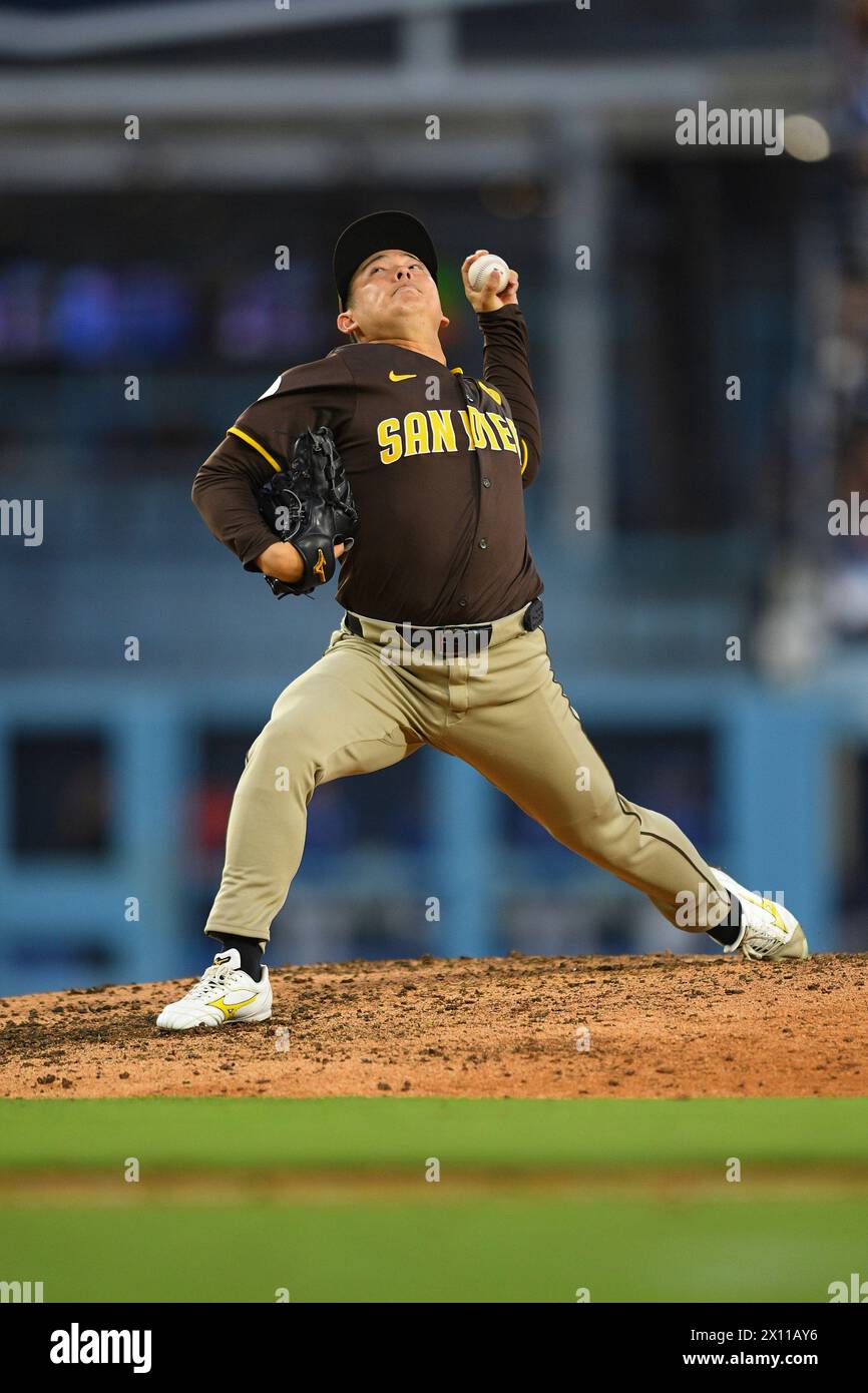 LOS ANGELES, CA - APRIL 14: San Diego Padres pitcher Yuki Matsui (1 ...