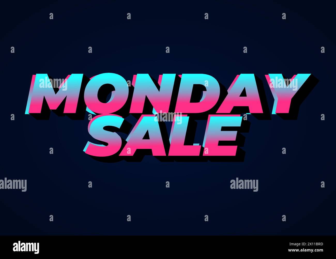 Monday sale. Text effect design in 3D style with eye catching colors ...