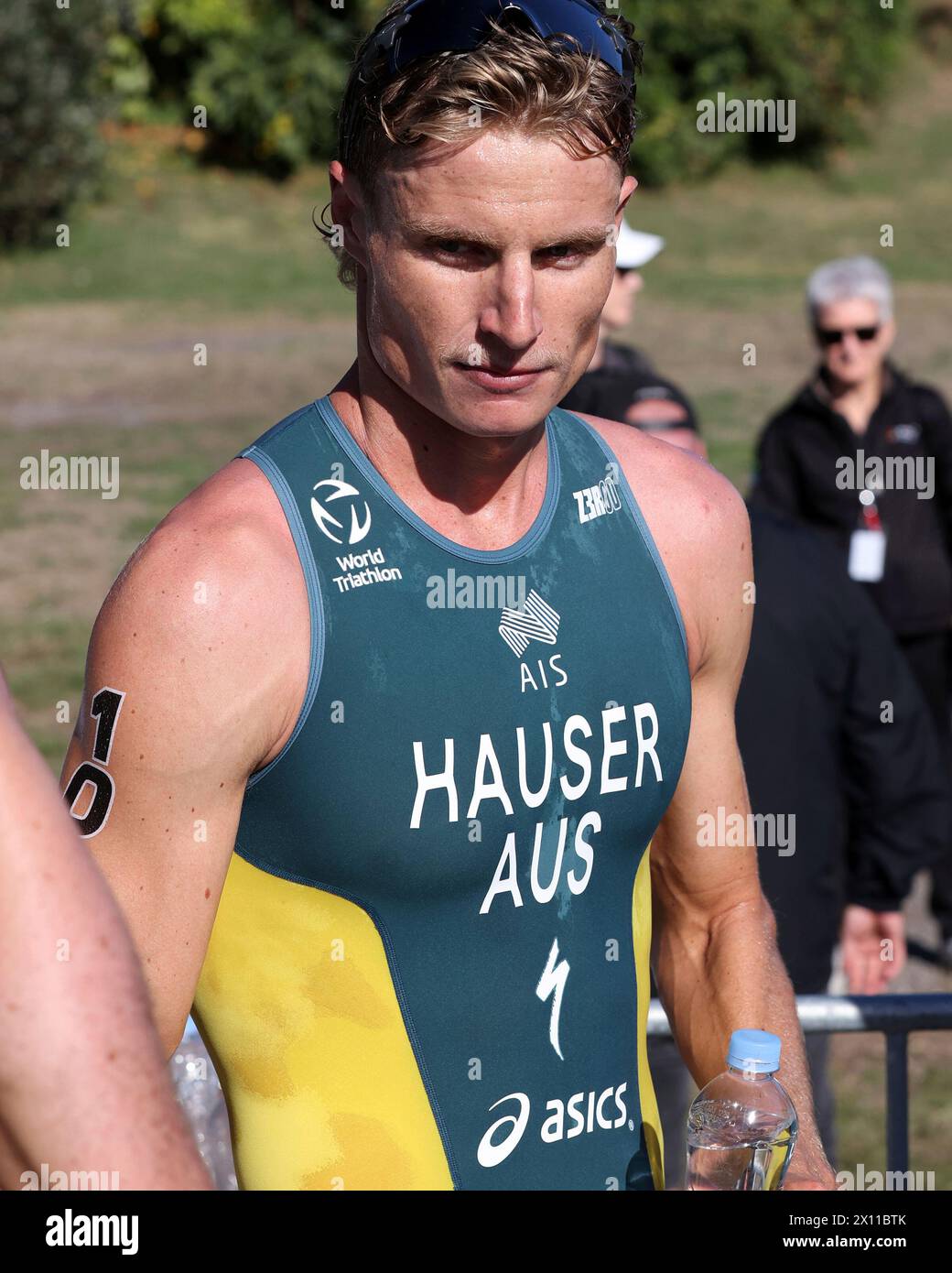 Matthew Hauser, of Australia, at the 2024 Oceania Triathlon ...