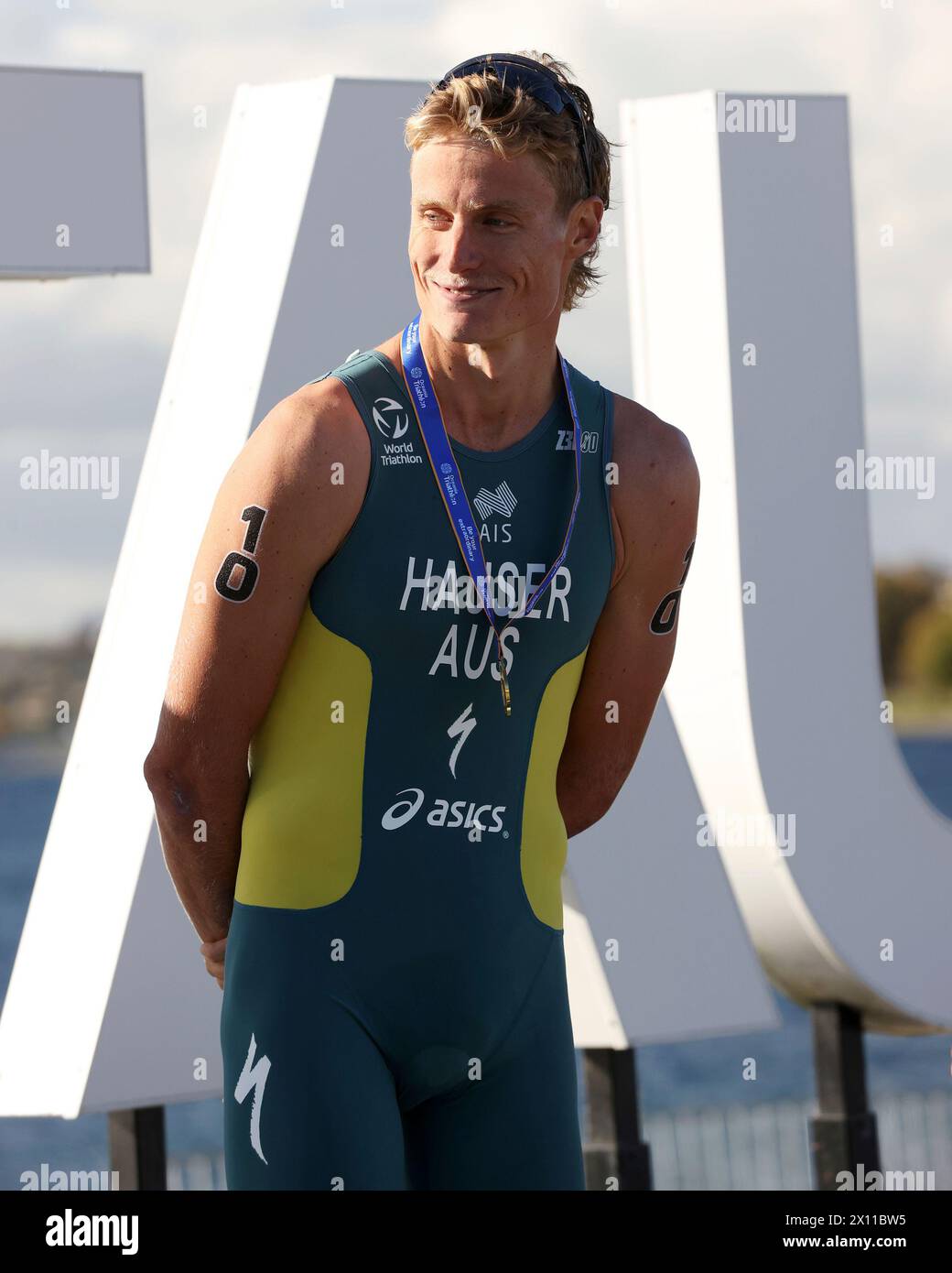 Matthew Hauser, of Australia, at the 2024 Oceania Triathlon ...