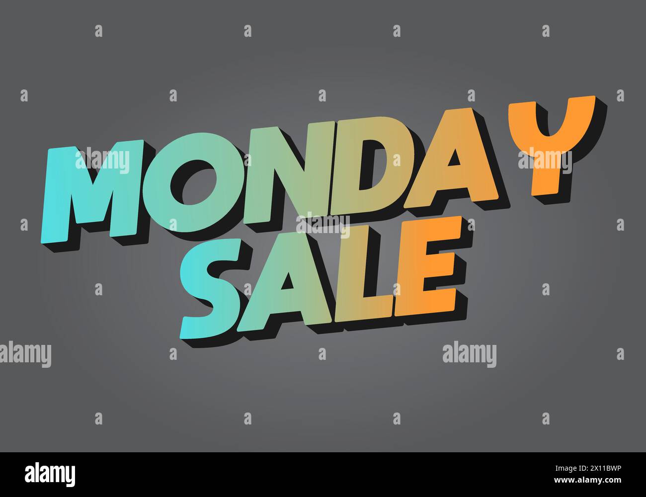 Monday sale. Text effect design in 3D style with eye catching colors ...