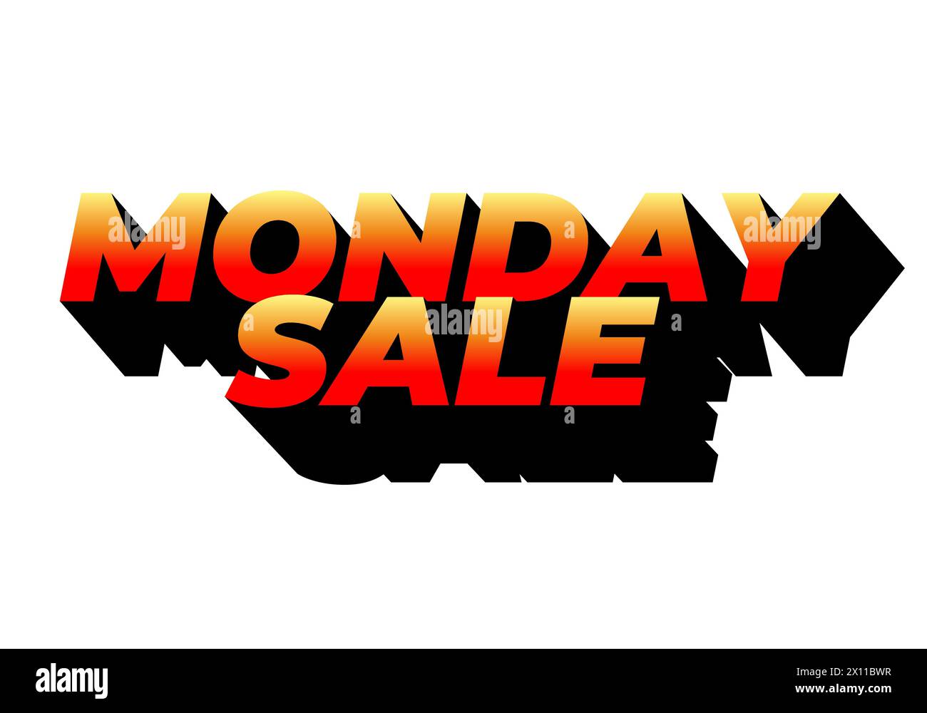 Monday sale. Text effect design in 3D style with eye catching colors ...