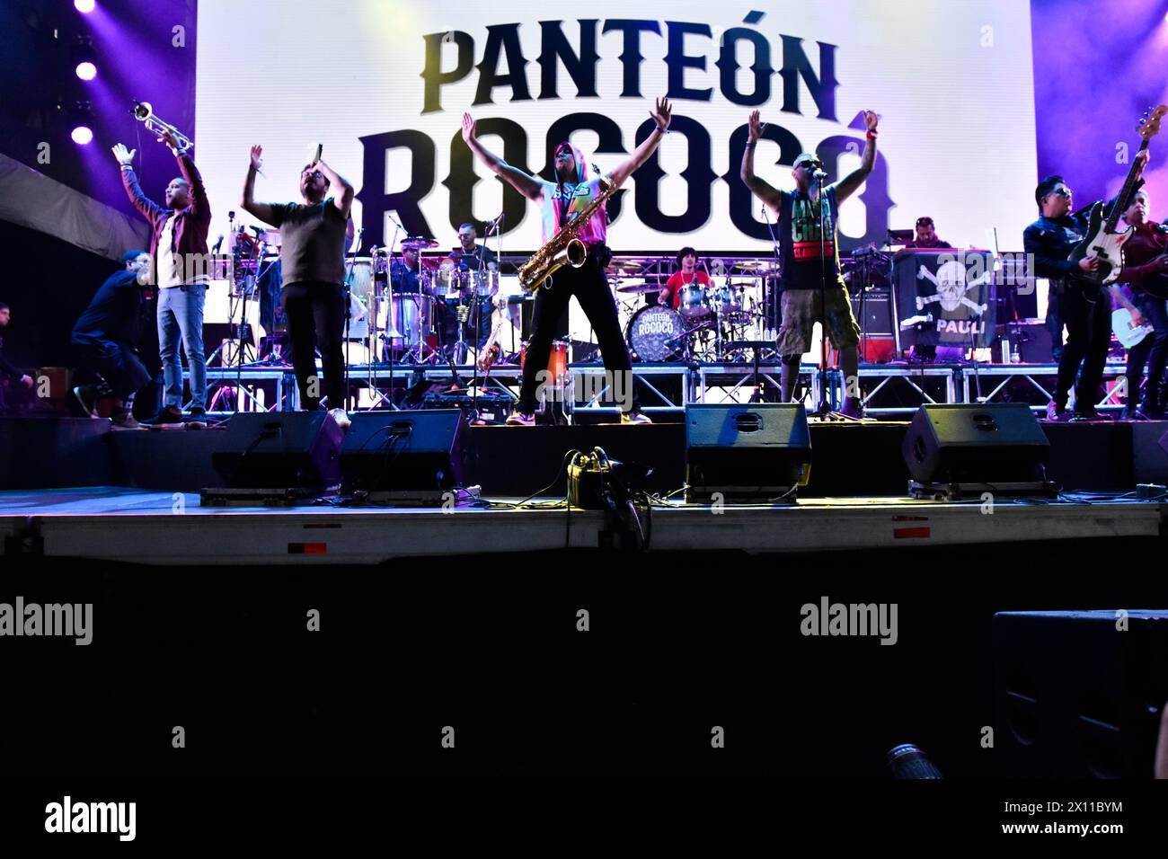 Bogota, Colombia. 12th Apr, 2024. Panteon Rococo plays during the Paz ...