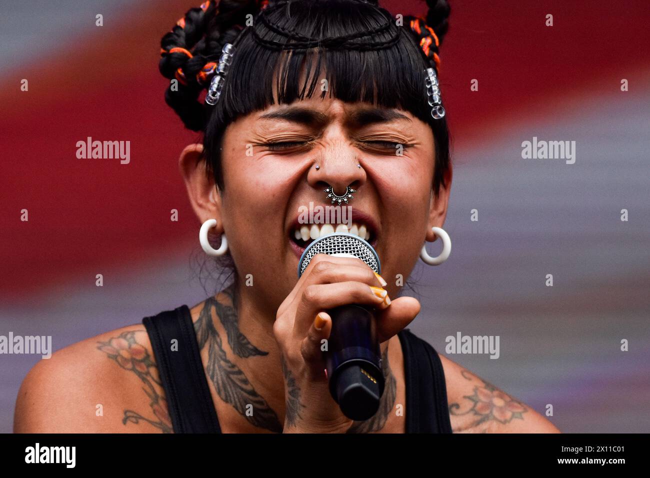 Bogota, Colombia. 12th Apr, 2024. La Muchacha y el Propio Junte plays ...