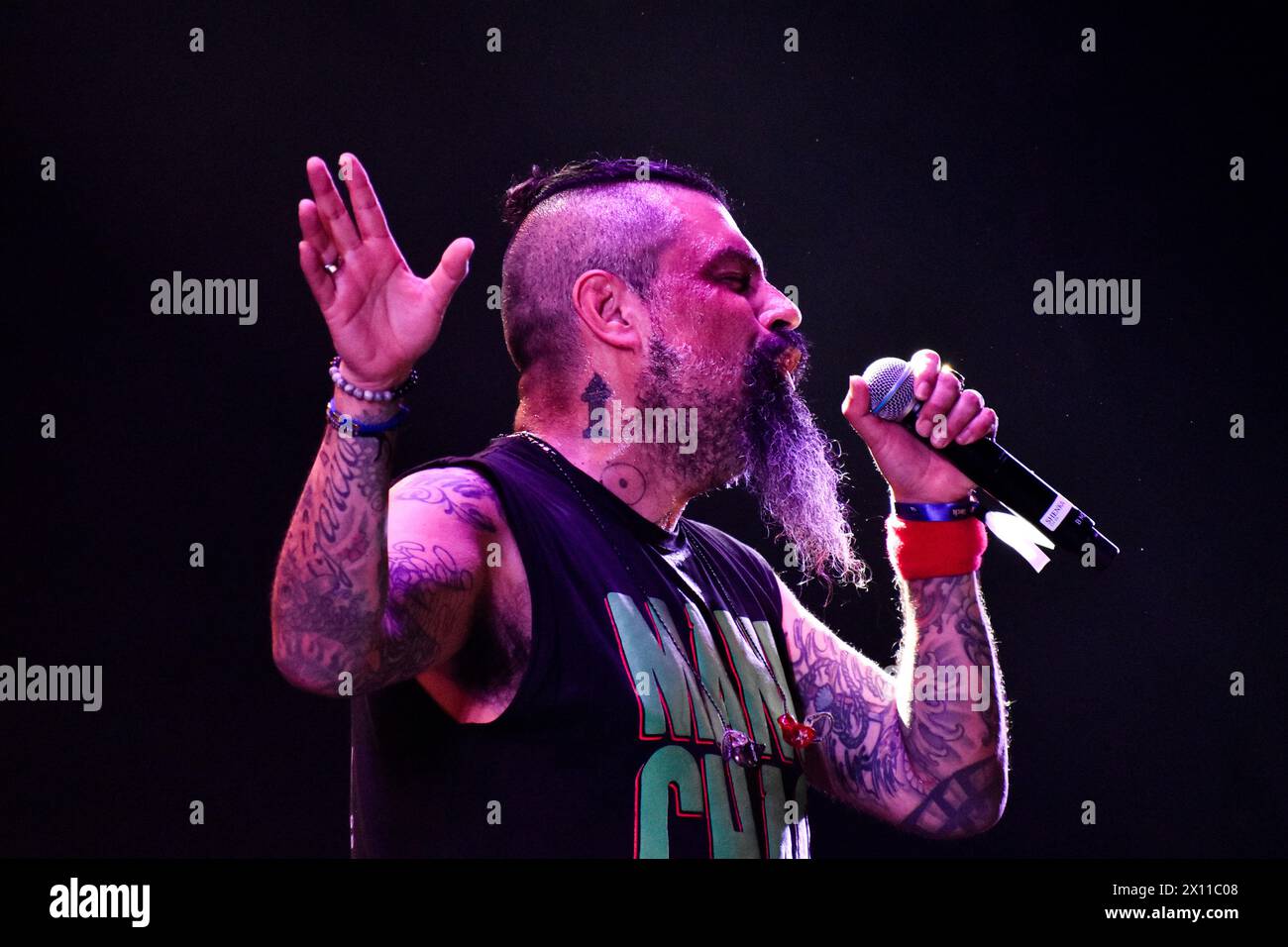 Bogota, Colombia. 12th Apr, 2024. Panteon Rococo plays during the Paz ...