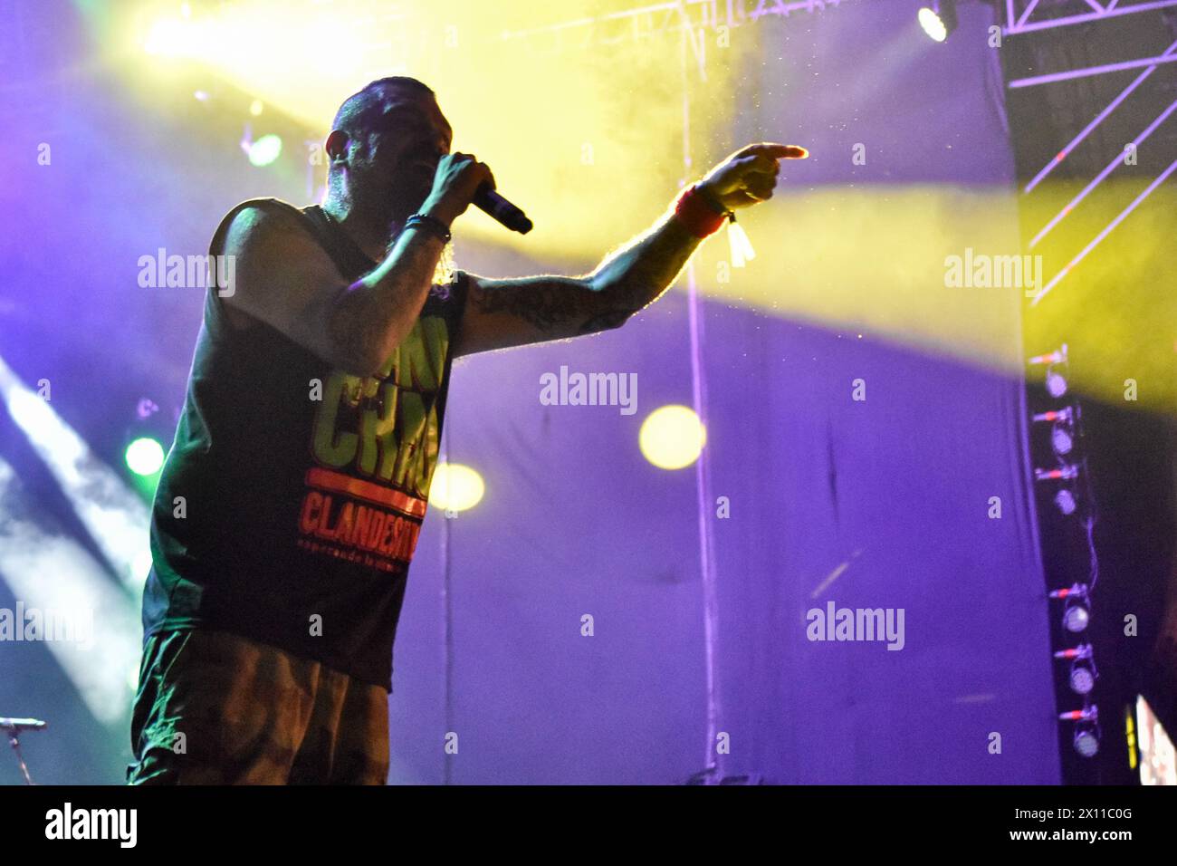 Bogota, Colombia. 12th Apr, 2024. Panteon Rococo plays during the Paz ...