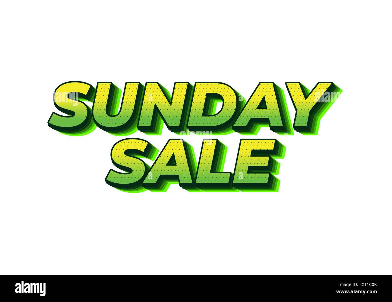 Sunday sale. Text effect design in 3D style and eye catching colors ...