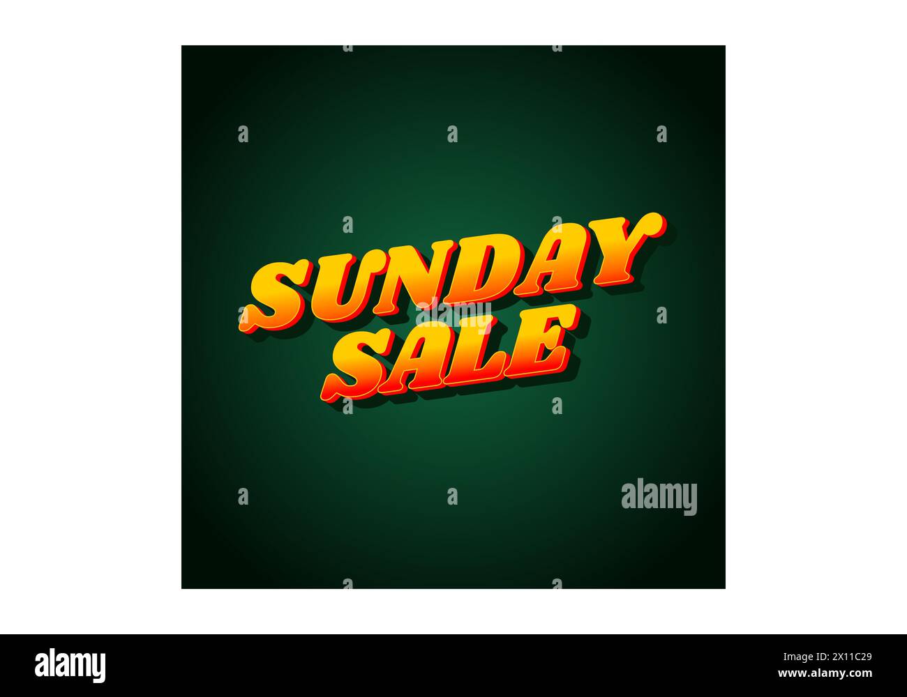 Sunday sale. Text effect design in 3D style and eye catching colors ...