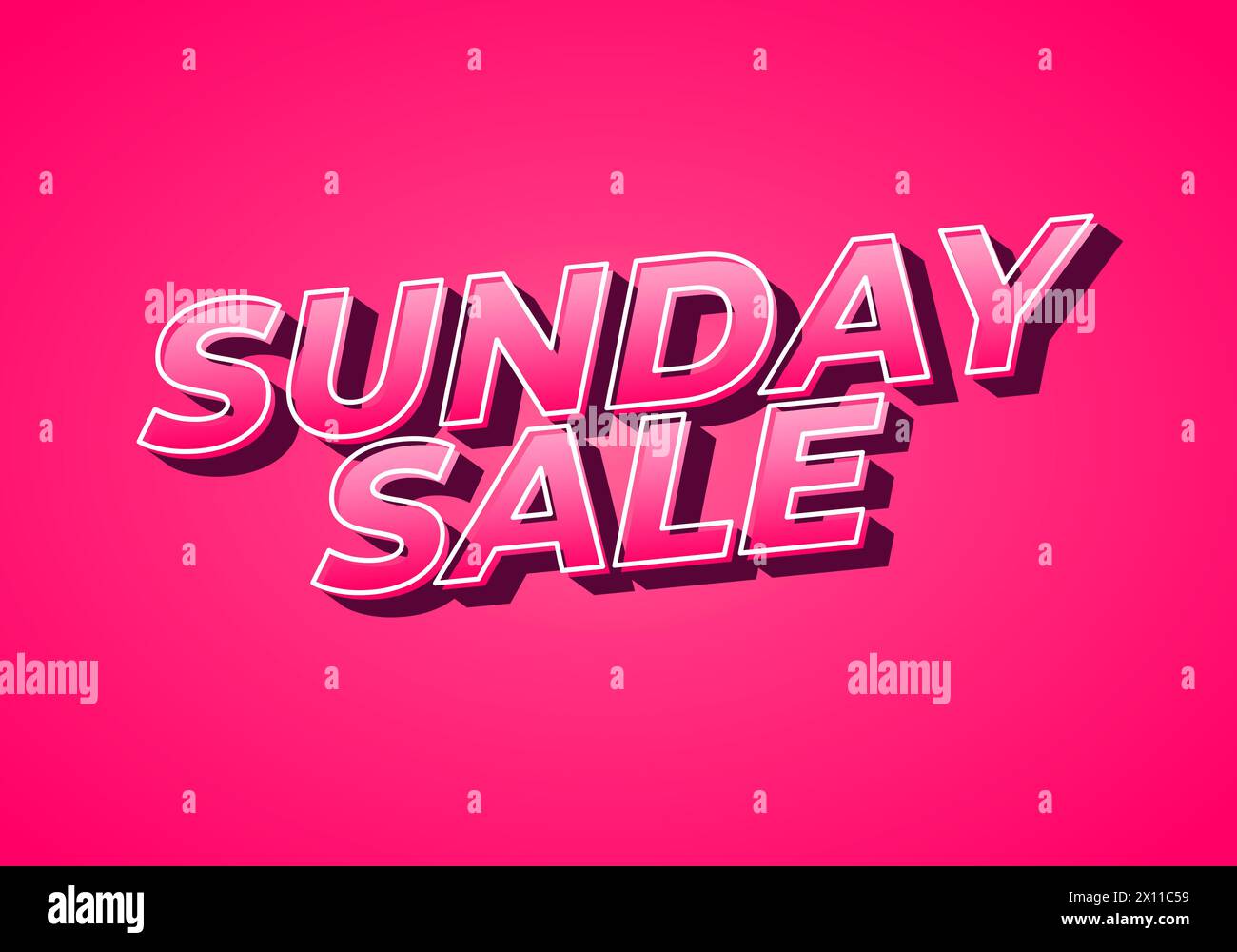 Sunday sale. Text effect design in 3D style and eye catching colors ...
