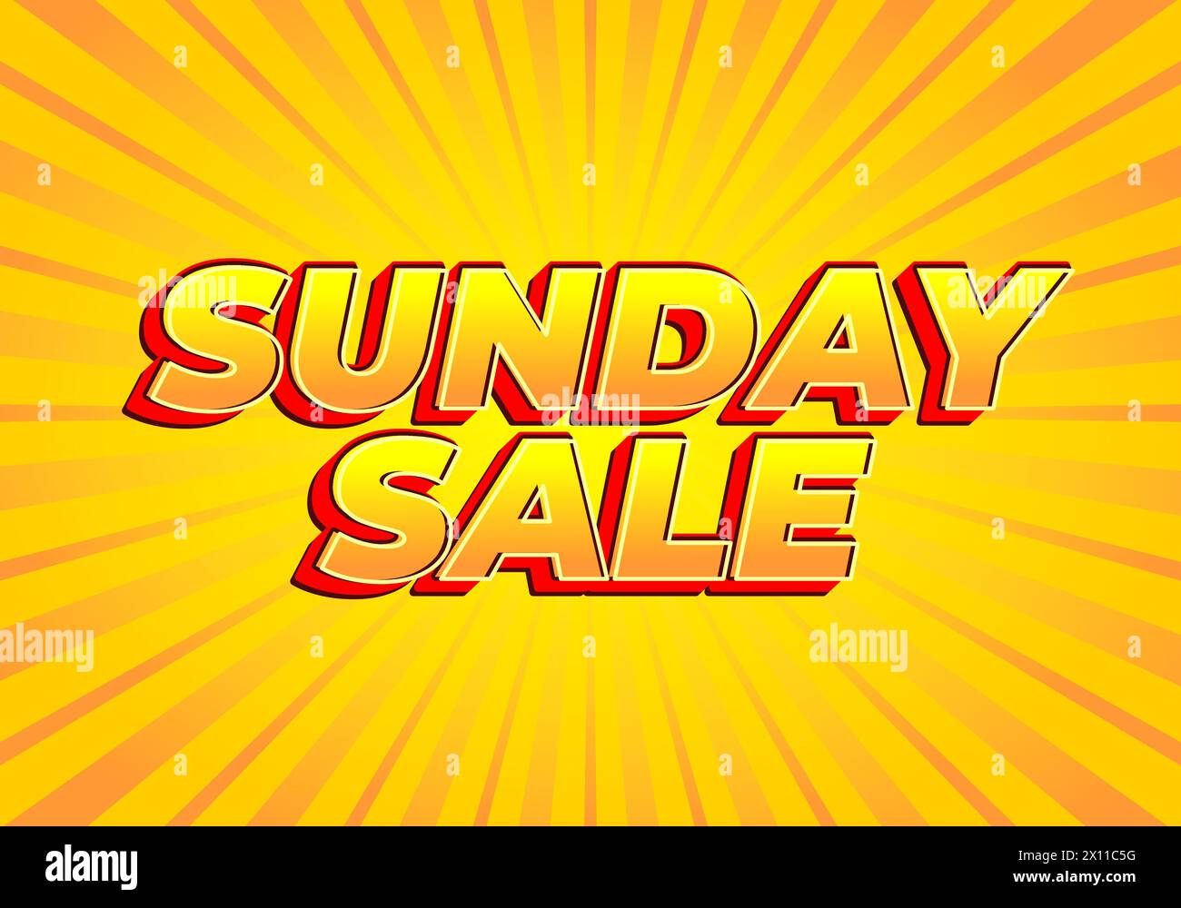 Sunday sale. Text effect design in 3D style and eye catching colors ...
