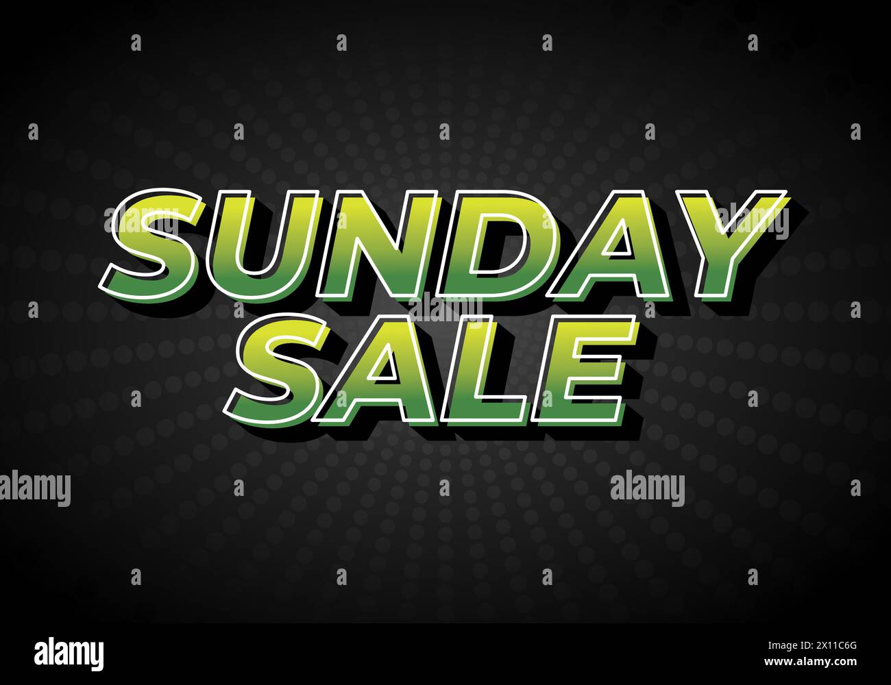 Sunday sale. Text effect design in 3D style and eye catching colors ...