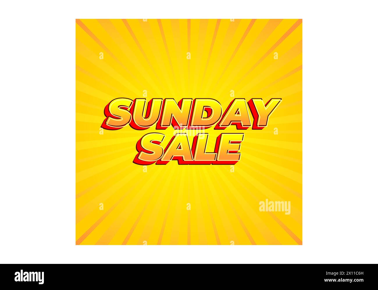 Sunday sale. Text effect design in 3D style and eye catching colors ...