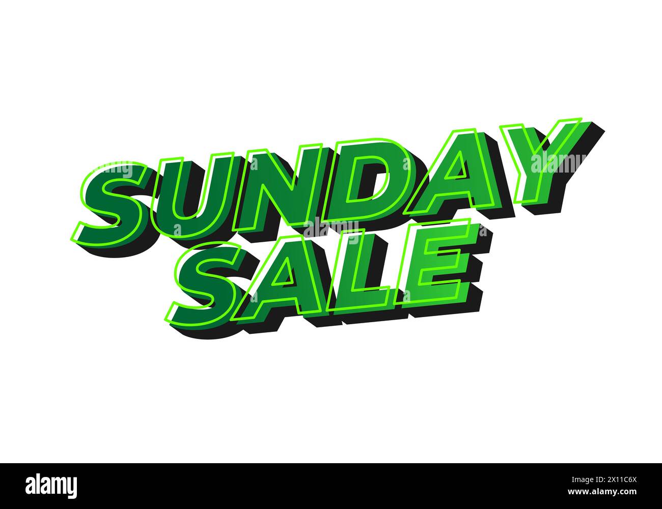 Sunday sale. Text effect design in 3D style and eye catching colors ...