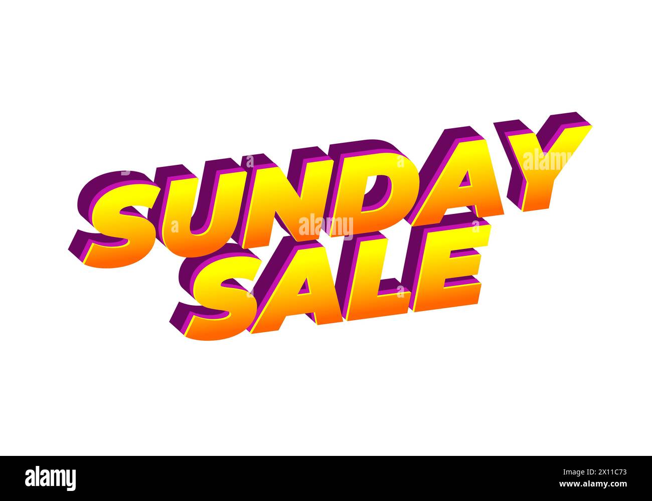 Sunday sale. Text effect design in 3D style and eye catching colors ...