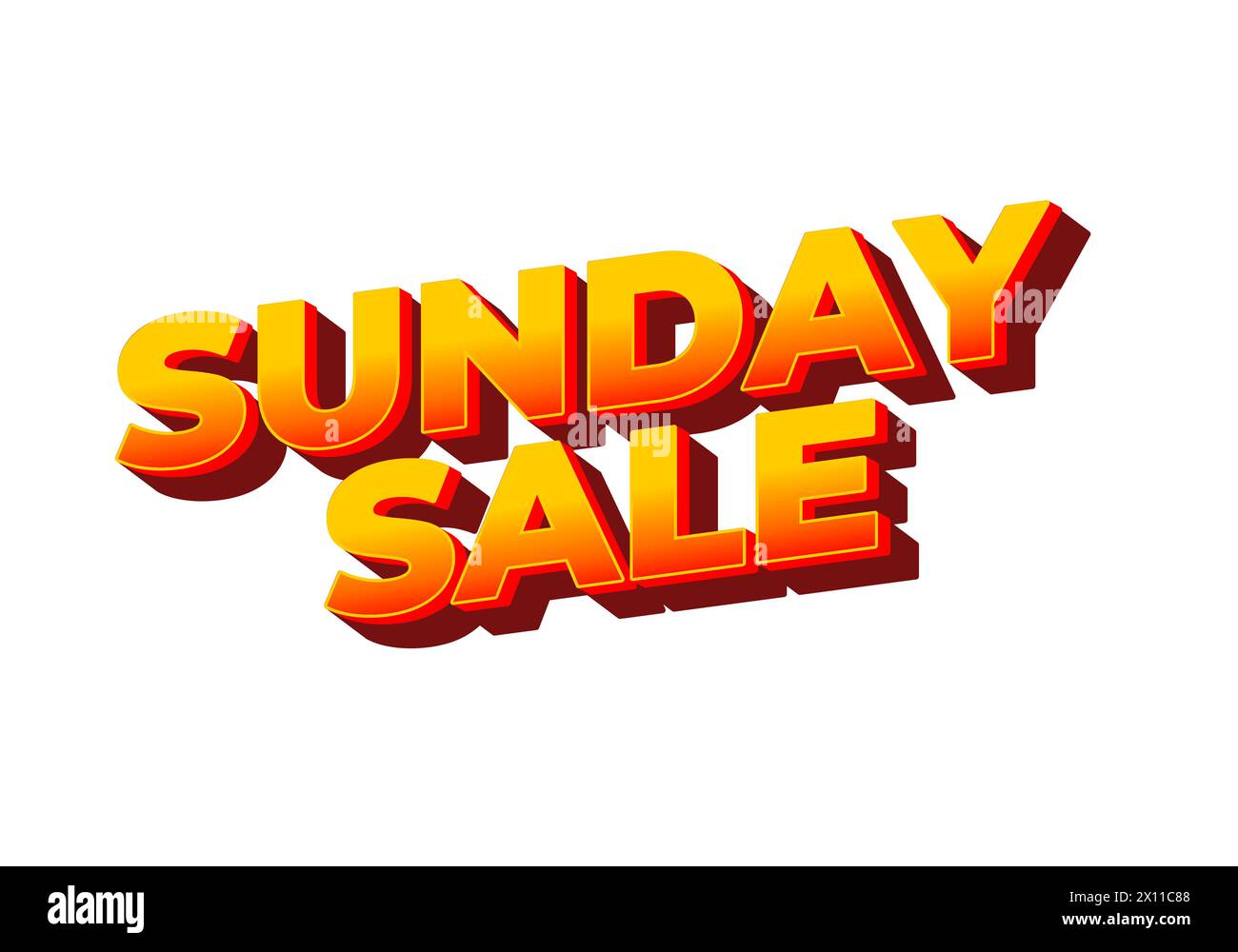 Sunday sale. Text effect design in 3D style and eye catching colors ...
