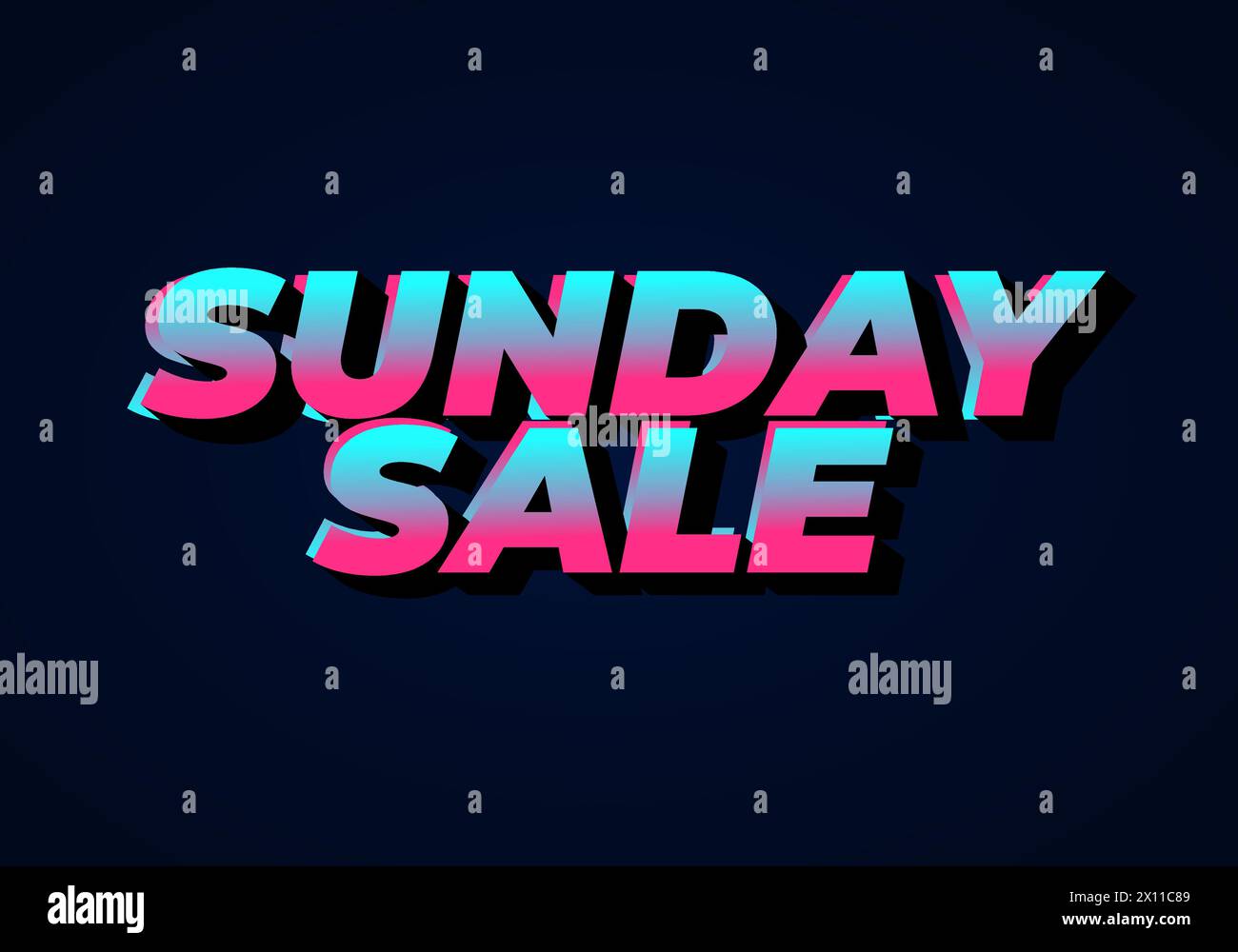Sunday sale. Text effect design in 3D style and eye catching colors ...