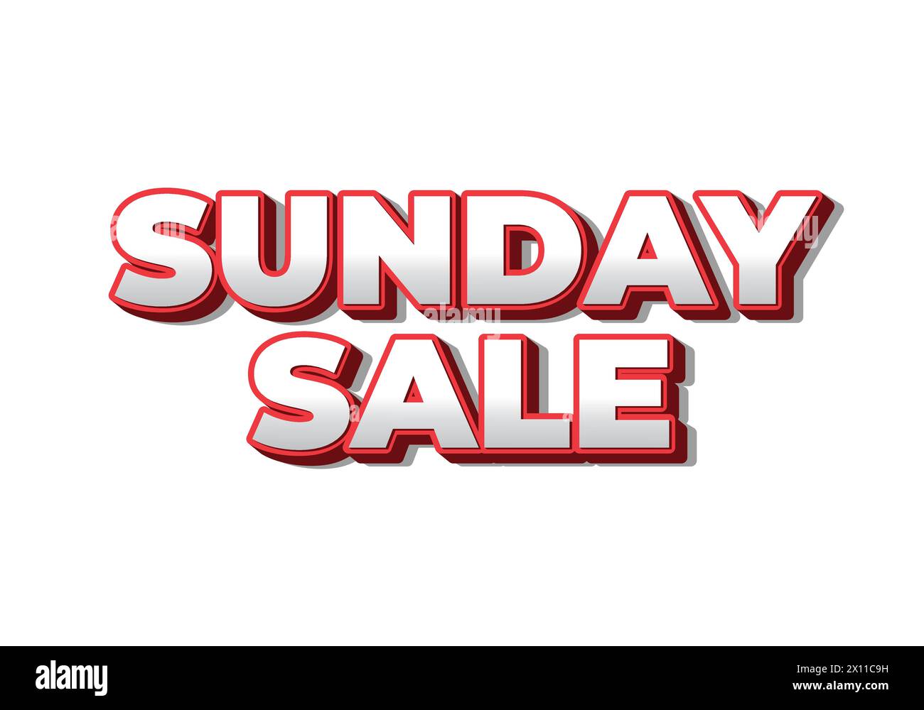 Sunday sale. Text effect design in 3D style and eye catching colors ...