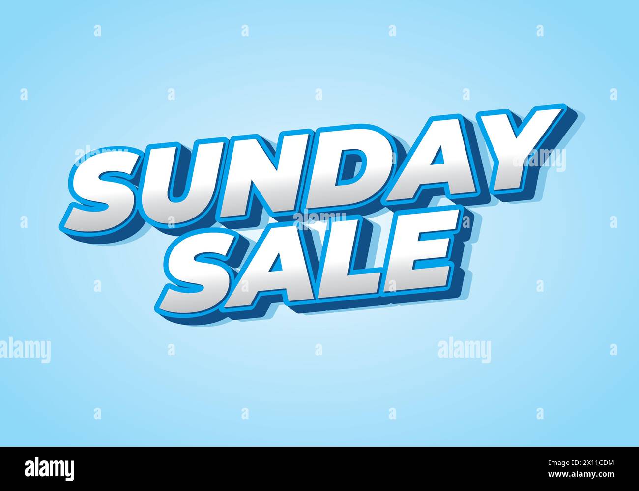 Sunday sale. Text effect design in 3D style and eye catching colors ...