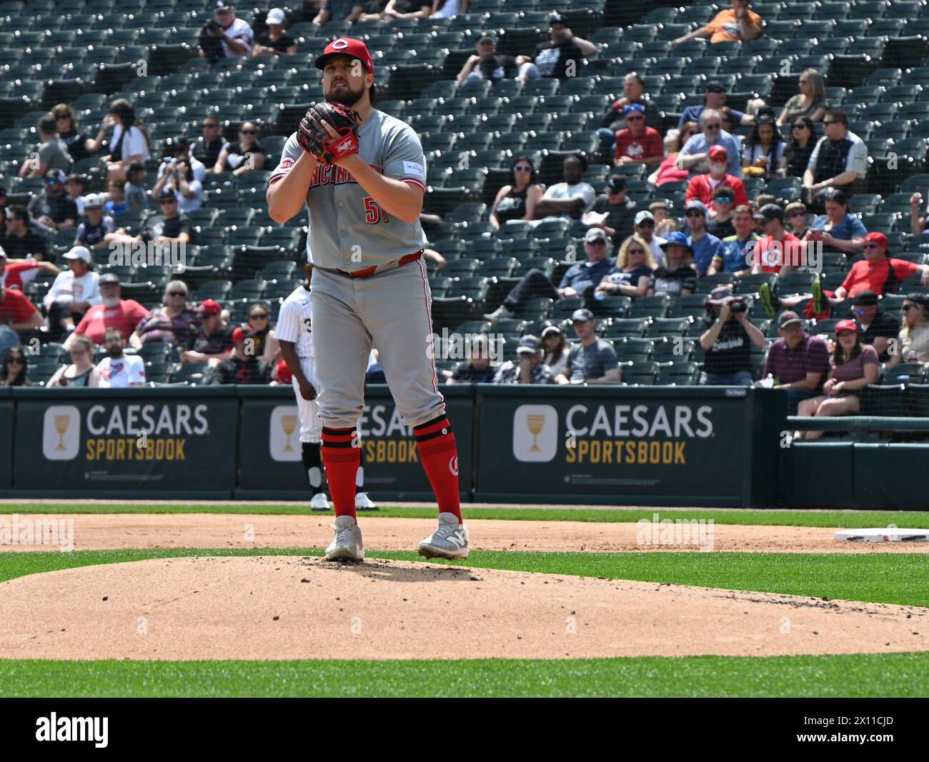 Chicago, United States. 14th Apr, 2024. Pitcher for the Cincinnati Reds ...