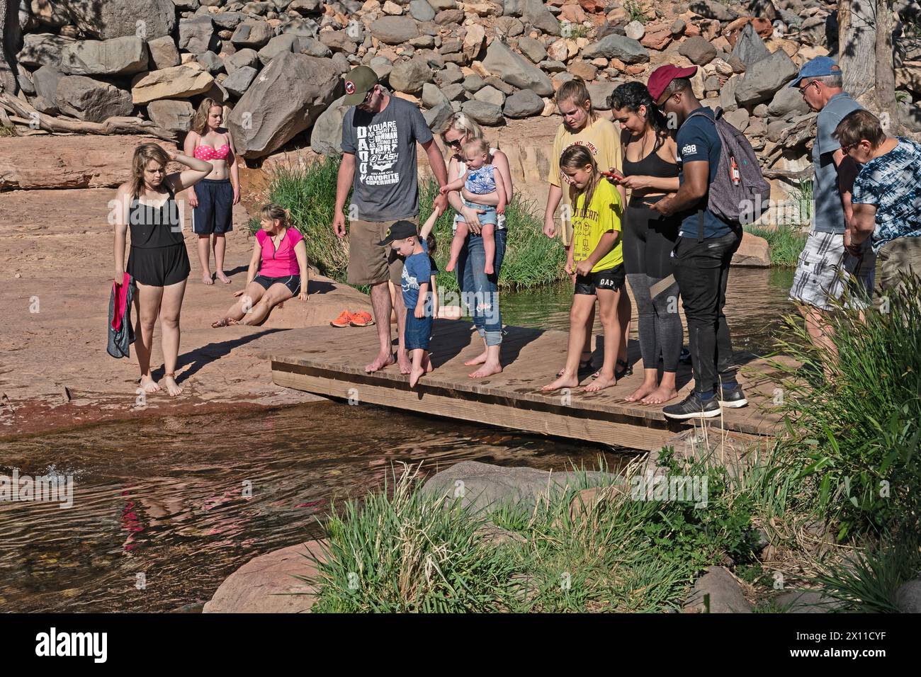 Tourists watching stream, Slide Rock State Park Named One of “America’s ...