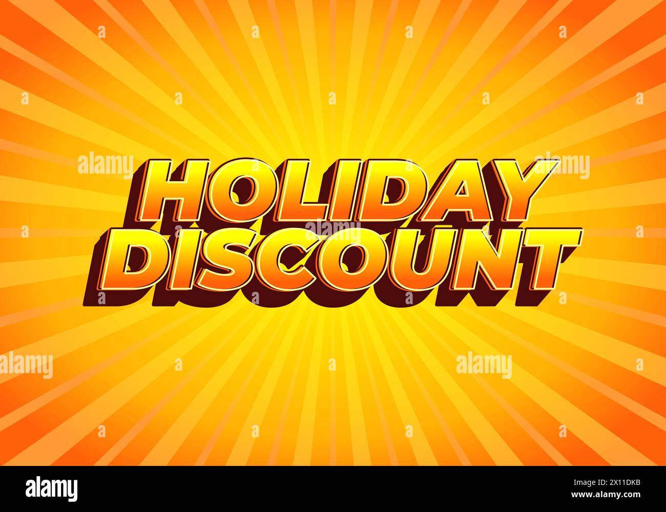 Holiday discount. Text effect design in 3D look with eye catching ...