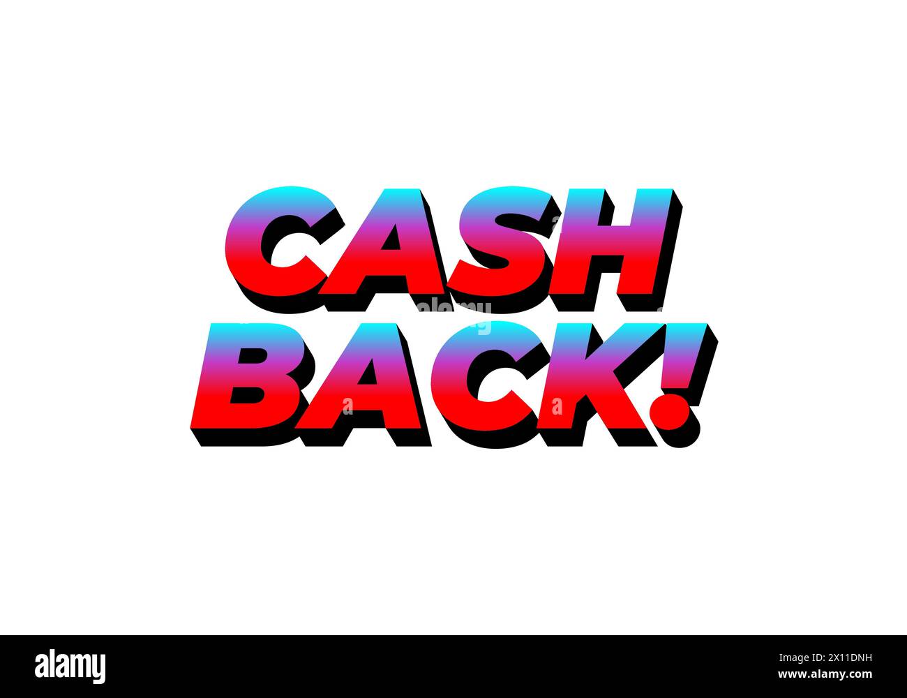Cash back. Text effect design in eye catching colors and 3D look Stock ...