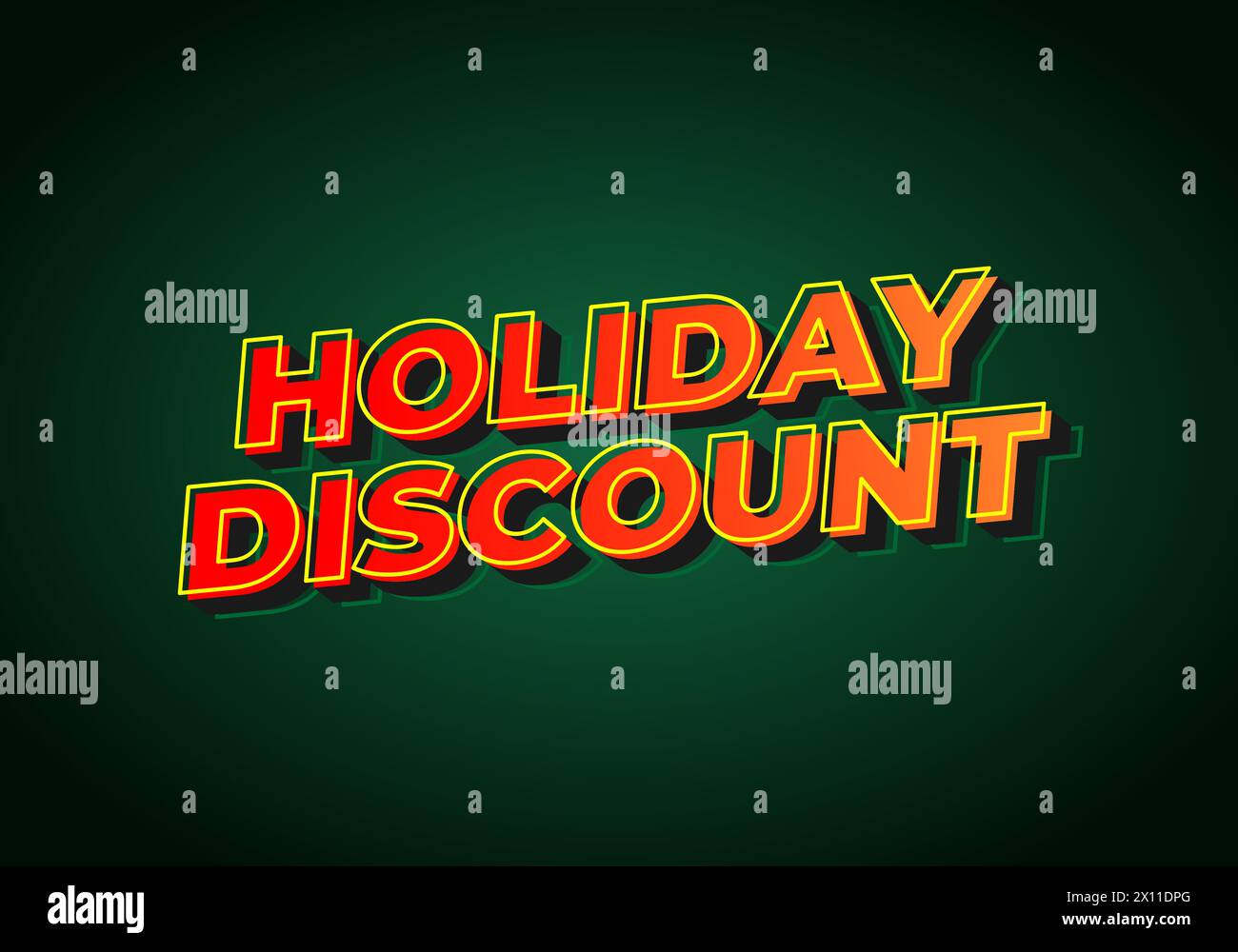 Holiday discount. Text effect design in 3D look with eye catching ...