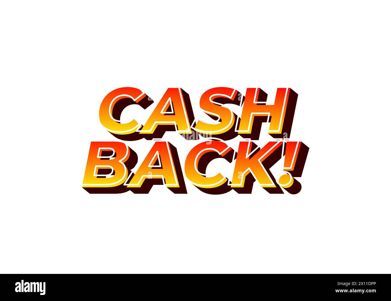 Cash back. Text effect design in eye catching colors and 3D look Stock ...