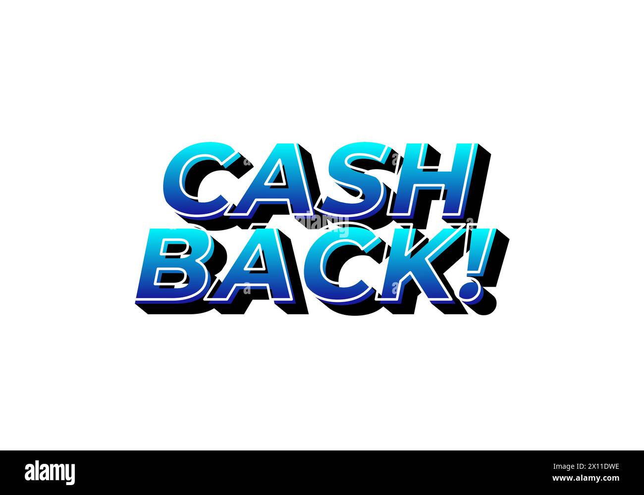 Cash back. Text effect design in eye catching colors and 3D look Stock ...