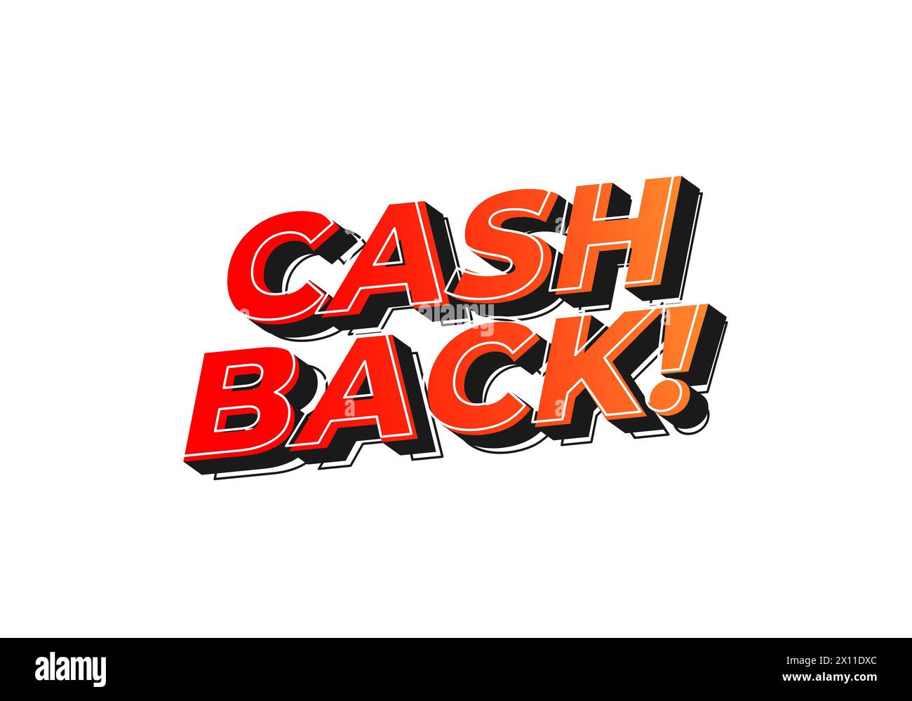 Cash back. Text effect design in eye catching colors and 3D look Stock ...